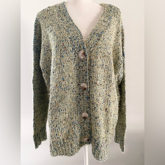 Sweaters | 58 Plus Size Womens Fuzzy Boucle Button Down Cardigan ...